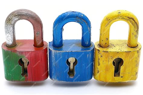 Rusty Padlocks In A Row Symbolizing Strength And Resilience With An Aged Industrial Look