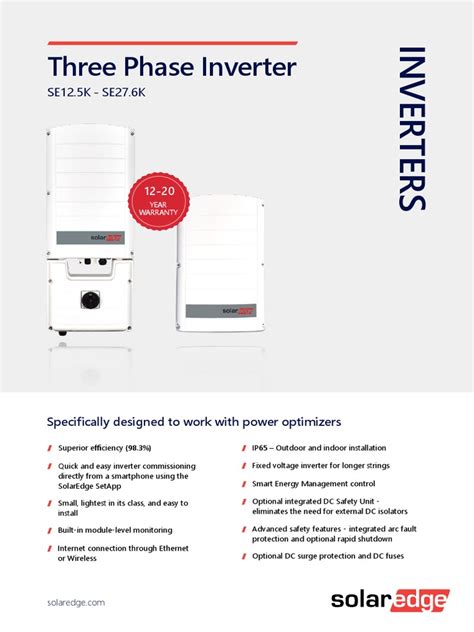 Solaredge Grid Tie Inverter Pdf Power Inverter Alternating Current