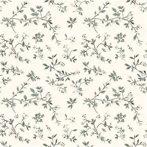 A Seamless Vintage Inspired Pattern With Delicate Sprigs And Flowers On