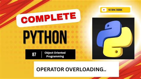 Python Object Oriented Programming Operator Overloading Youtube