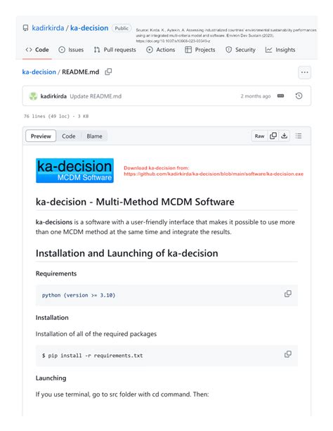 Pdf Ka Decision A Free Mcdm Mcda Software