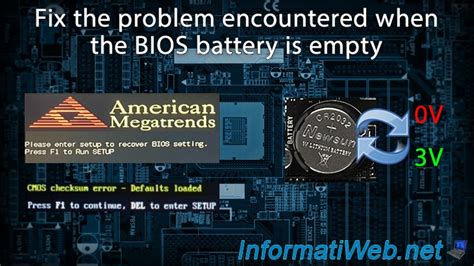 Fix The Problem Encountered When The Bios Battery Is Empty Bios Tutorials Informatiweb