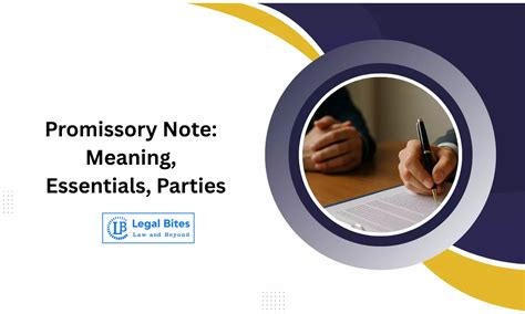 Promissory Note Meaning Essentials Parties