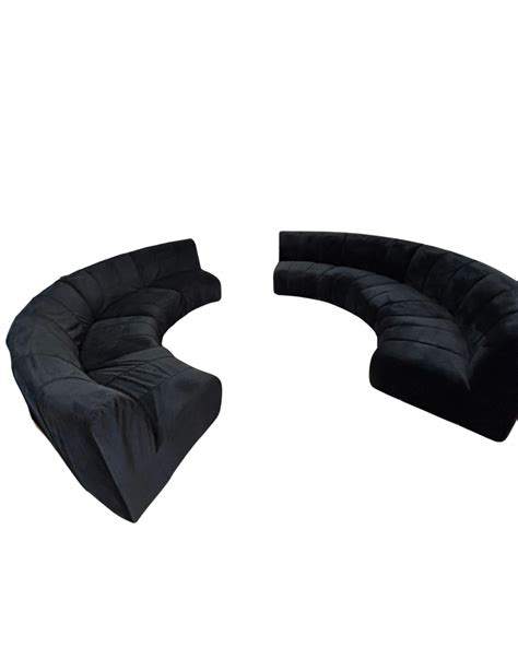 Black Modular Velvet Sofa The Luxe Rental Collective