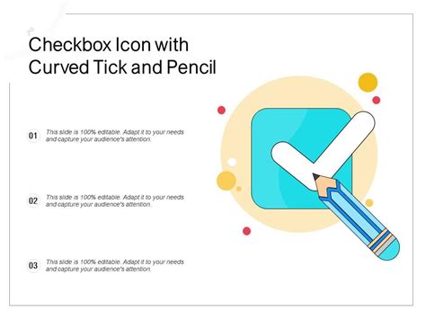 Checkbox Icon With Curved Tick And Pencil Presentation Graphics Presentation PowerPoint