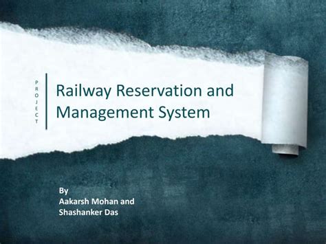 Computer Science Project Of Railway Reservation System Python Programmingpdf