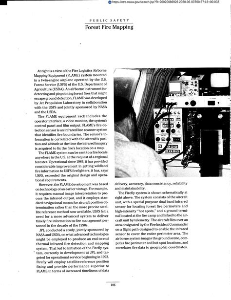 Forest Fire Mapping Nasa Spinoff