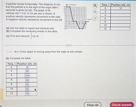 solved a particle moves horizontally the distance in cm