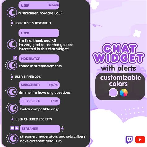 p2u customizable chat widget moon purple stream chatbox cute streamelements l widgets for