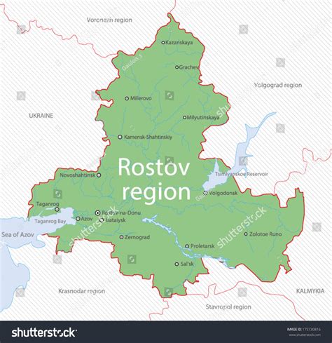 Map Rostov Region Russia Stock Vector Royalty Free