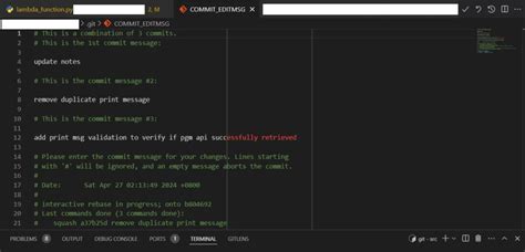 How To Combine All Commits Into One With Gitlens Interactive Rebase In