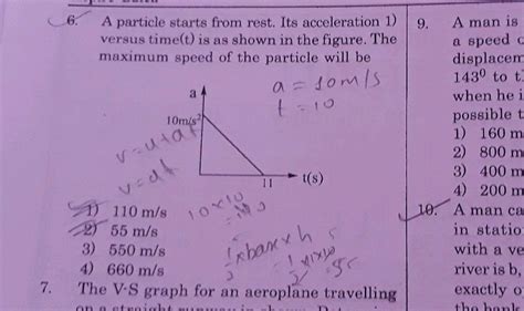 A Particle Starts From Rest Its Acceleration A Versus Time T Is As