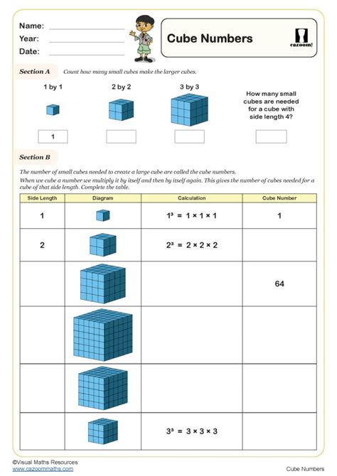 cube numbers worksheet pdf printable number worksheets