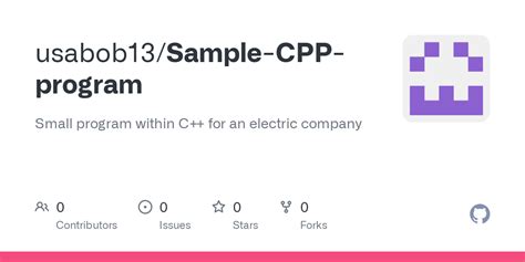 GitHub Usabob Sample CPP Program Small Program Within C For An Electric Company