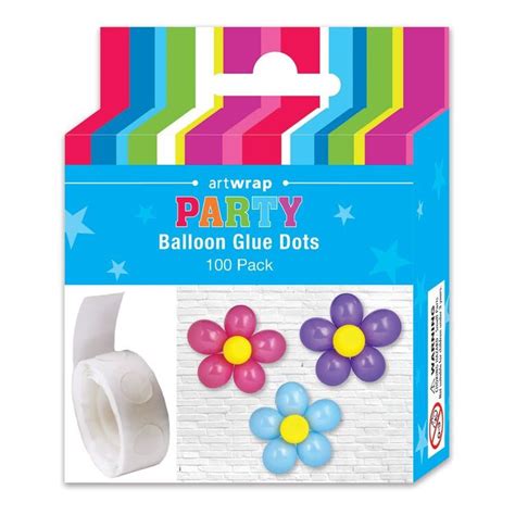 Artwrap Balloon Glue Dots 100 Pack Clear