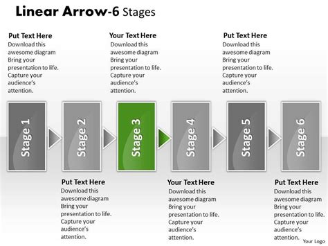 Linear Arrow Stages Graphics Presentation Background For PowerPoint PPT Designs