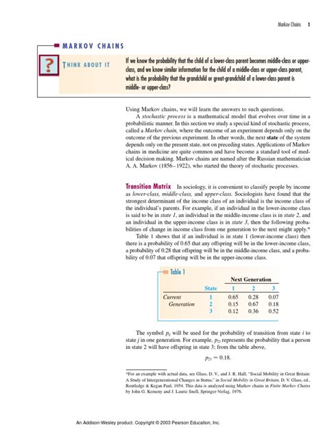 Dfai Markov Chains 02 Pdf Pdf Markov Chain Matrix Mathematics