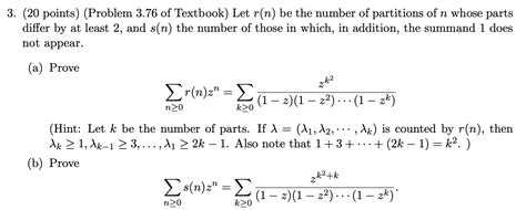 Solved 3 20 Points Problem 376 Of Textbook Let Rn Be