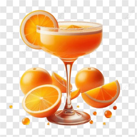 상쾌한 음료 일러스트레이션에 딱 맞는 신선한 조각으로 장식된 생동감 넘치는 오렌지 칵테일 신선한 오렌지 조각으로 장식된 생기 넘치는 오렌지 칵테일 상쾌한 음료 일러스트에