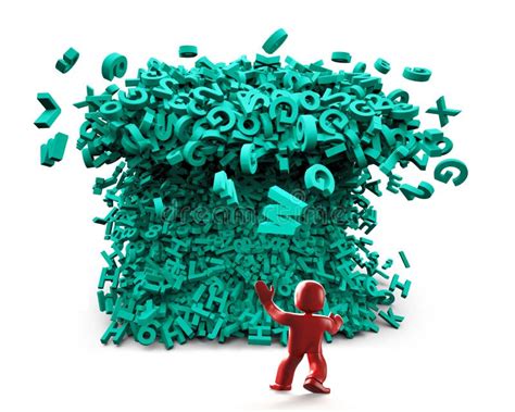 Big Data Huge Characters Tsunami Wave D Man D Illustration Stock Illustration