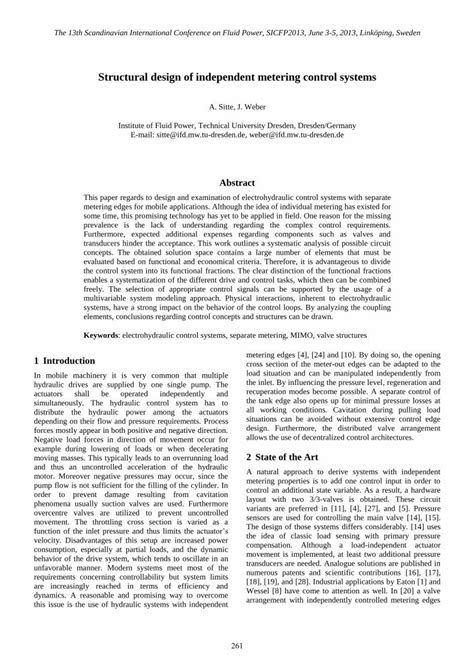 Pdf Structural Design Of Independent Metering Control · Pdf Filestructural Design Of
