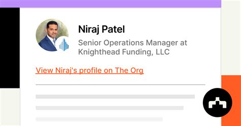 Niraj Patel Senior Operations Manager At Knighthead Funding Llc