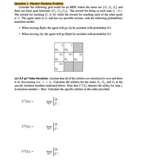 solved question 1 markov decision problem consider the