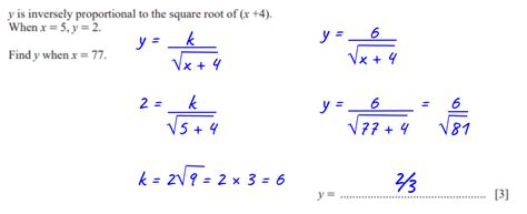 Direct And Inverse Proportion Past Paper Questions For Igcse Cambridge 0580 Revise Right Now