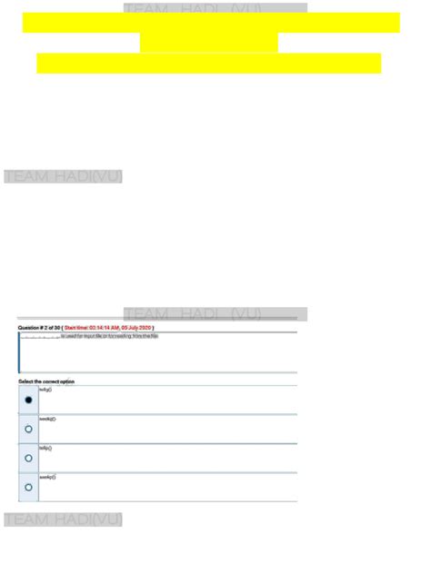 Cs201 Midterm File 8 Solved By Team Hadi Pdf
