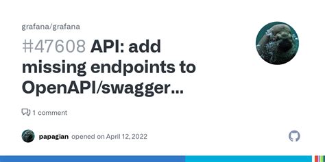 API Add Missing Endpoints To OpenAPI Swagger Specification Issue Grafana Grafana