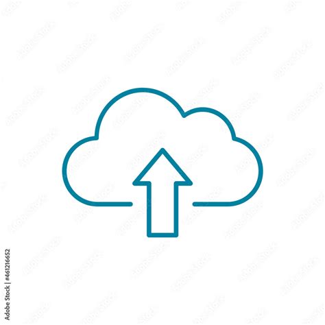 Cloud Upload Line Icon Cloud With Up Arrow Sign Online Backup Data
