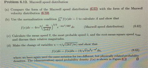 solved problem 6 12 maxwell speed distribution a compare