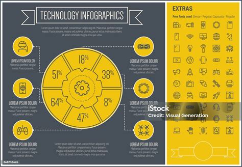 기술 꺾은선형 디자인식 인포그래픽 형판 3차원 인쇄에 대한 스톡 벡터 아트 및 기타 이미지 3차원 인쇄 가상현실 개념