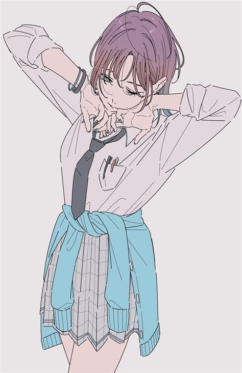 Safebooru 1girl Asakura Toru Black Necktie Blue Cardigan Blue Hair