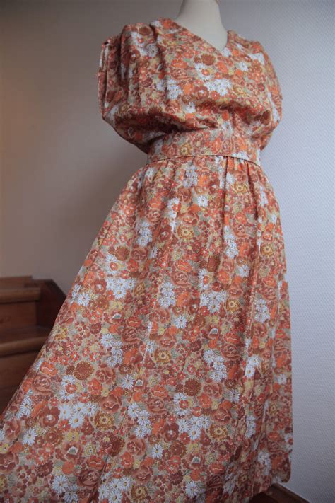 Vestido De Día Floral De Los Años 70 Con Estampado Floral En Etsy España