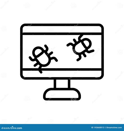 Desktop Bugs Cyber Attack Icon Simple Line Outline Vector Elements Of Hacks Icons For Ui And