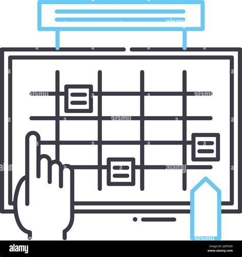 Scrum Task Board Line Icon Outline Symbol Vector Illustration Concept Sign Stock Vector Image
