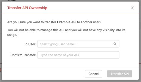 Transfer API Ownership