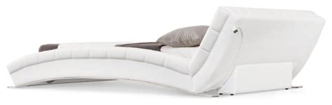 Adonis White Tufted Leather Platform Bed King Contemporary