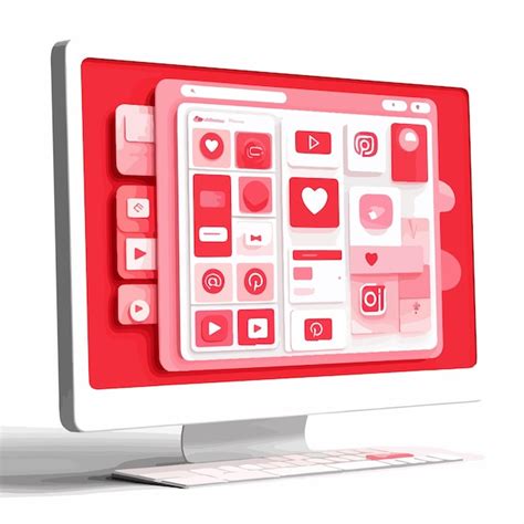 Pinterest Interface Mockup Social Media Layout Design For Marketing