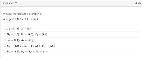solved question 2 4 pts which of the following is a