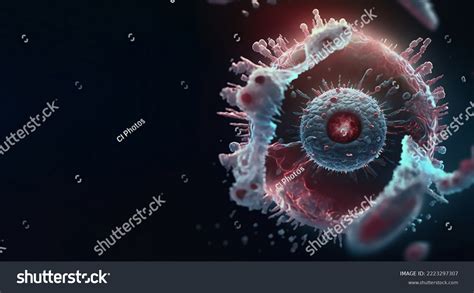 Virus Cross Section Microscopy Concept Viral Stock Illustration
