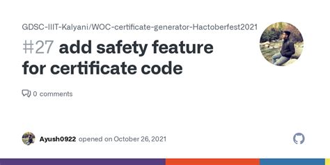 Add Safety Feature For Certificate Code · Issue 27 · Gdsc Iiit Kalyani