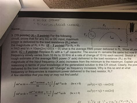 Solved For The Following Circuit Prove That For Any AC Or Chegg