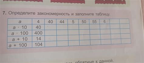 7 Определите закономерность и заполните таблицу Школьные Знания Com