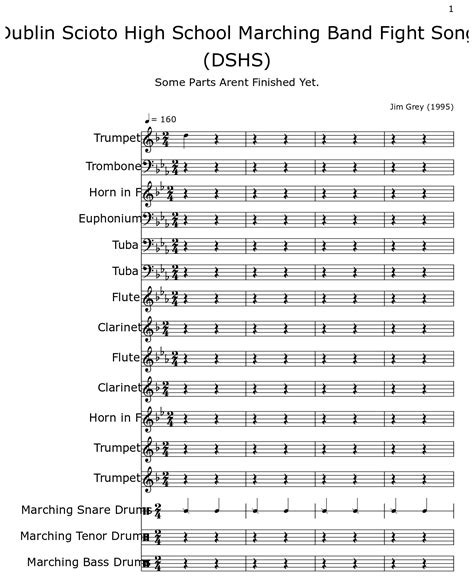 Dublin Scioto High School Marching Band Fight Song Dshs Sheet Music