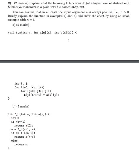Solved Marks Explain What The Following C Functions Chegg