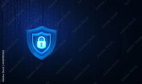 Padlock Icon On Hi Tech Or Binary Code Background Data Protection Privacy Concept Cyber Data