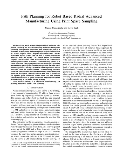 PDF Path Planning For Robot Based Radial Advanced Manufacturing Using Print Space Sampling