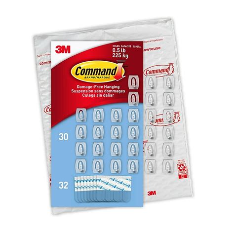 Command Mini Hooks 0 5 Lb Clear 30 Pack 17006clr 30na Image 1